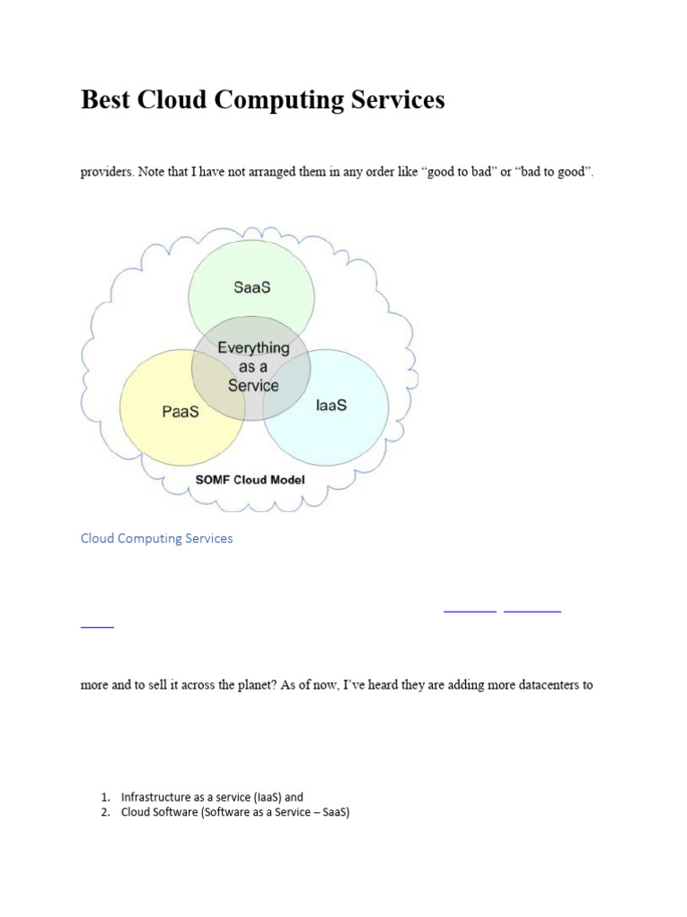 Best Cloud Computing Services | PDF | Cloud Computing | Software As A Service