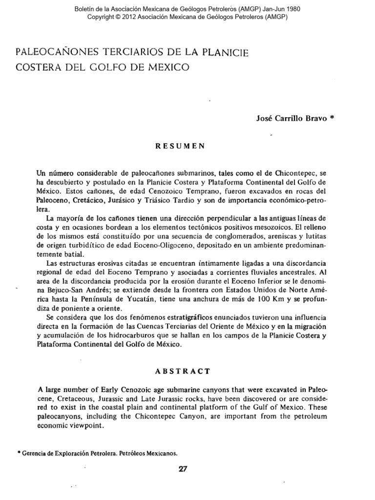 Paleocañones_terciarios_de_planicie_costera_golfo_mx | PDF | México ...