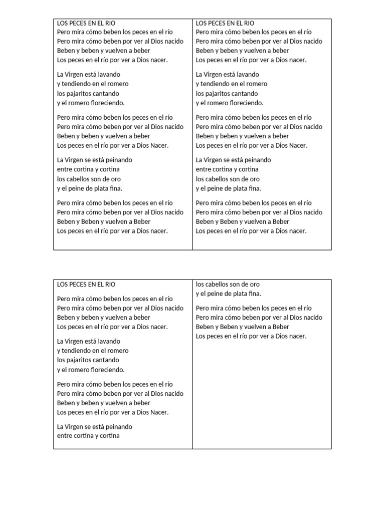 Peces en el Río: Villancico Tradicional | PDF