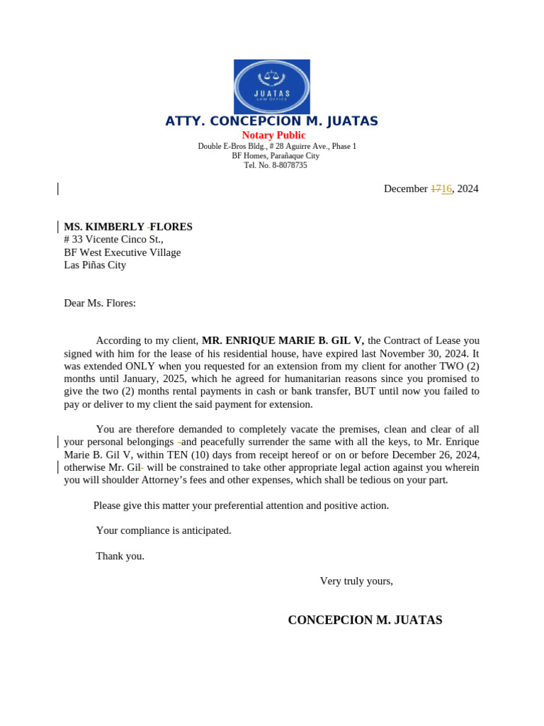 Demand Letter With Logo-Atty. Rental | PDF