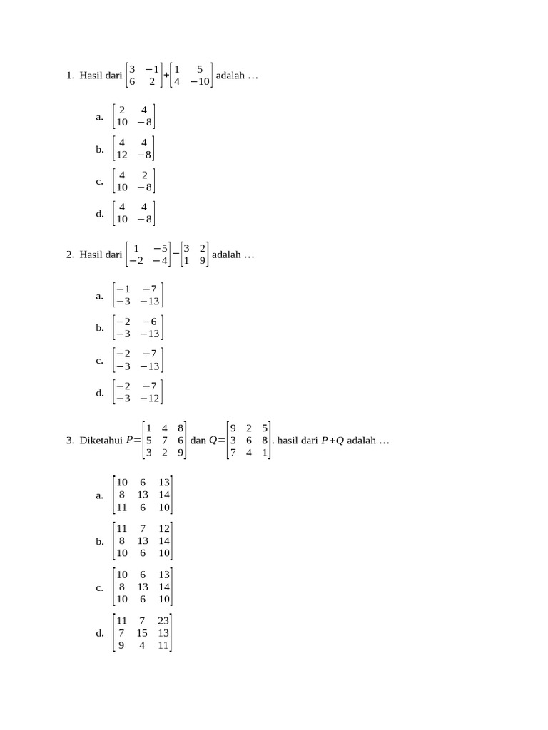 SOAl Matematika Peminatan XI | PDF