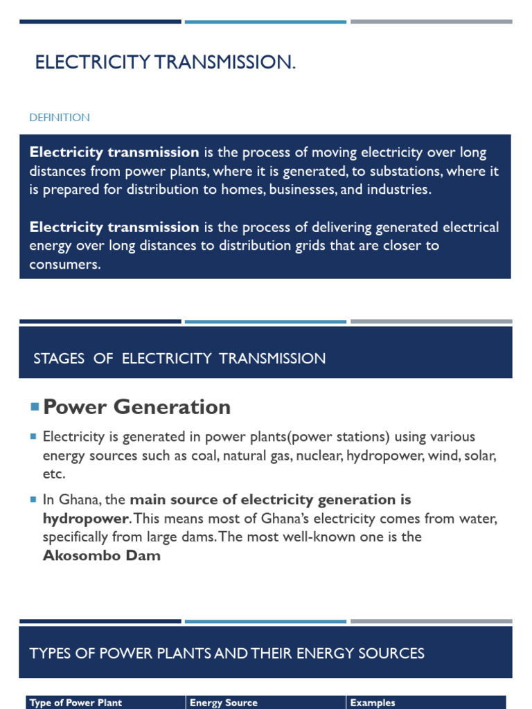 Stages of Electricity Transmission Explained | PDF | Power Station ...