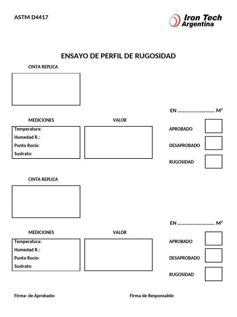Ensayo de Rugosidad ASTM D4417 | PDF