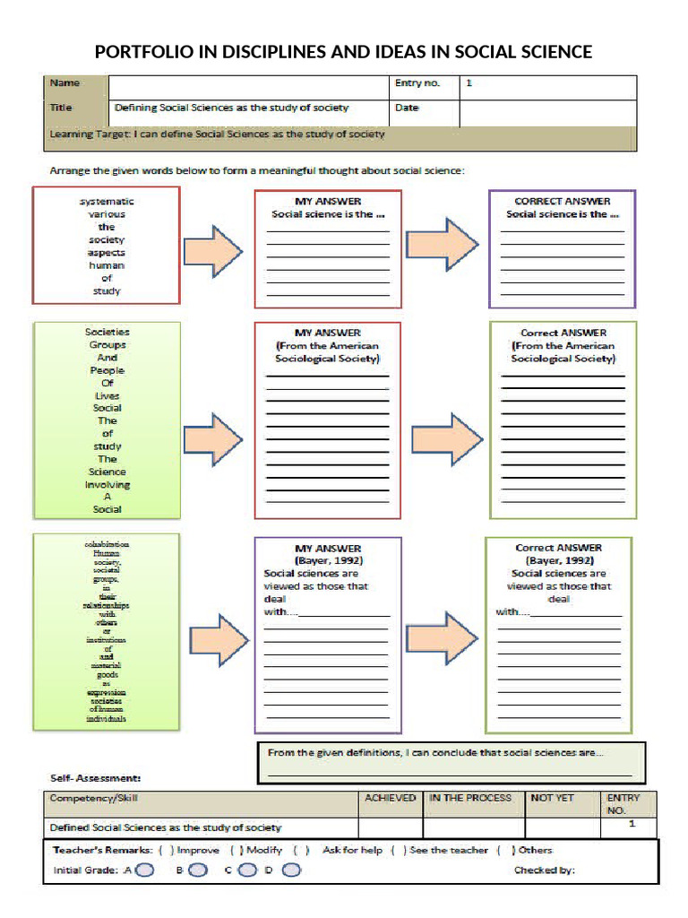 Portfolio in Disciplines and Ideas in Social Science | PDF