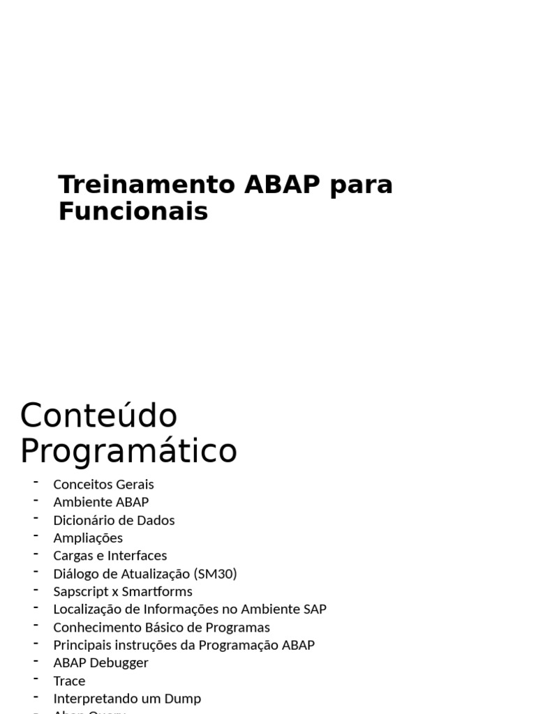 ABAP para Funcionais | PDF | Bancos de dados | Tabela (banco de dados)