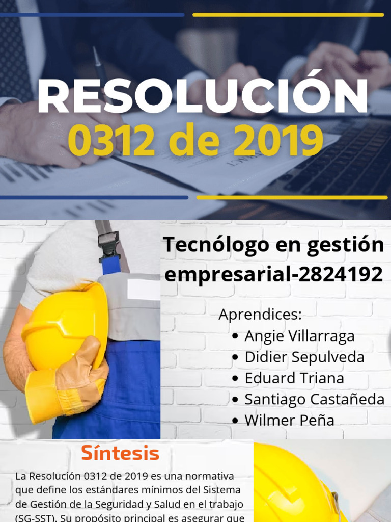 Estándares SG-SST: Resolución 0312 de 2019 | PDF | Seguridad y salud ocupacional | Valores