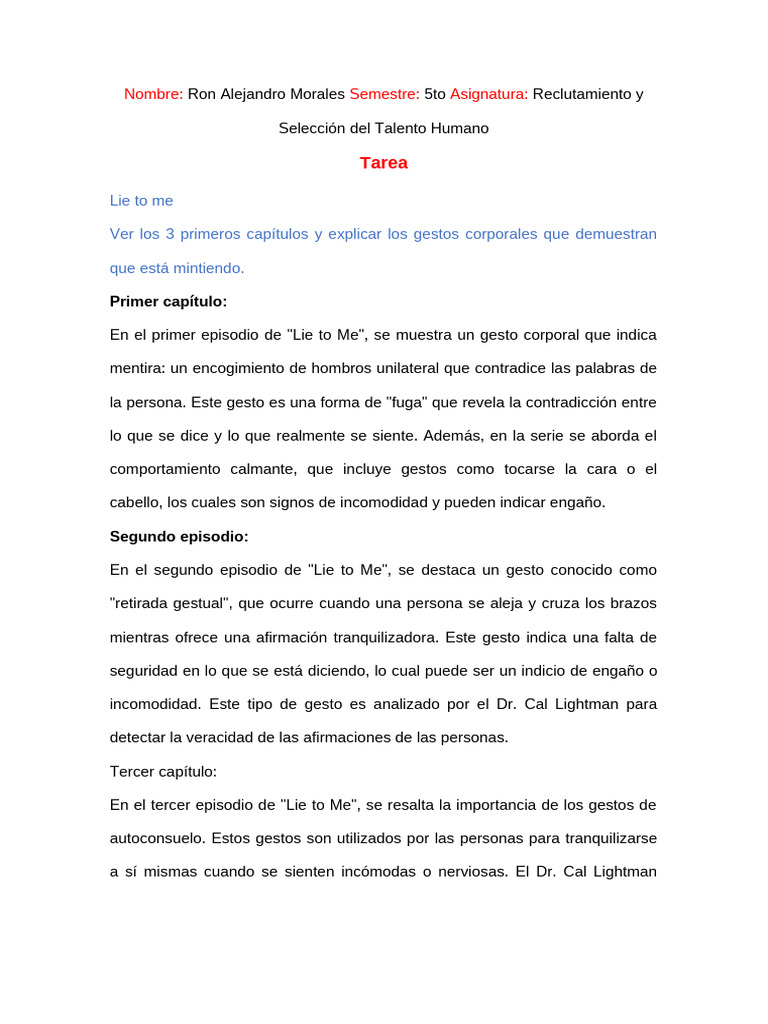 MoralesRA - Serie Lie To Me | PDF