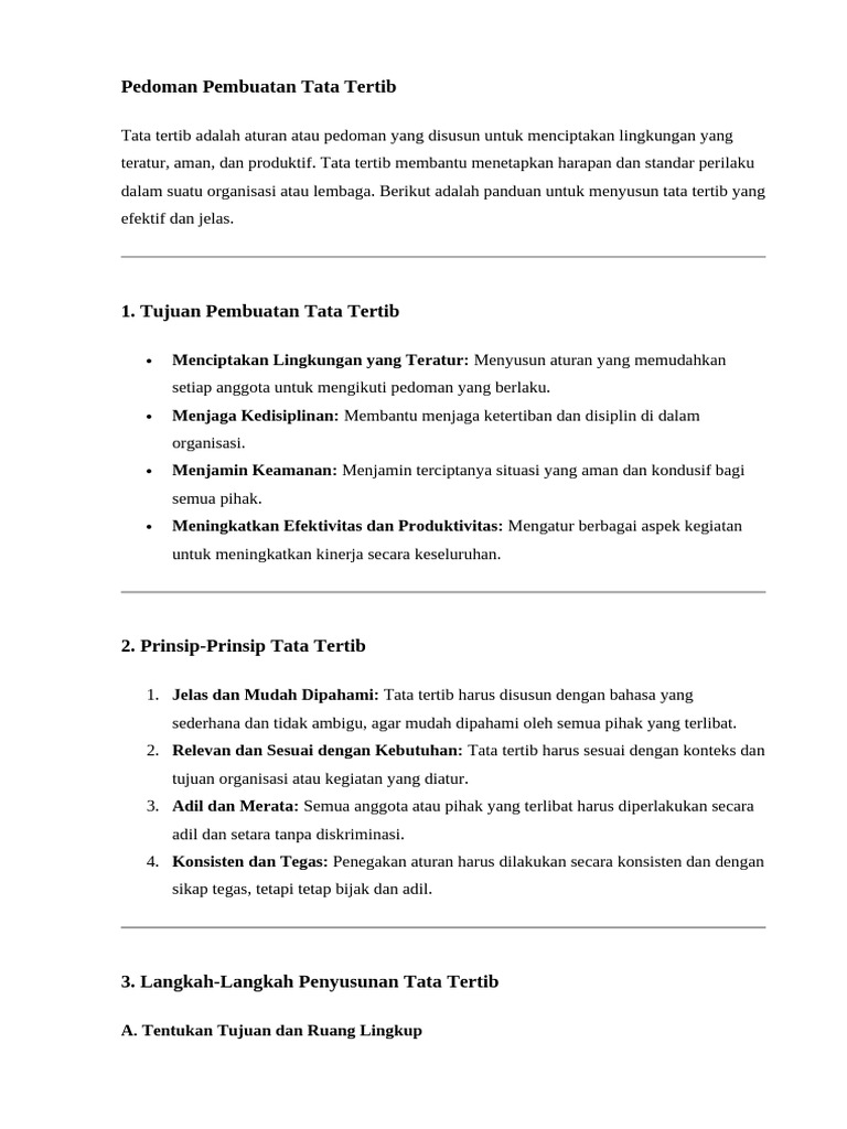 Pedoman Pembuatan Tata Tertib | PDF