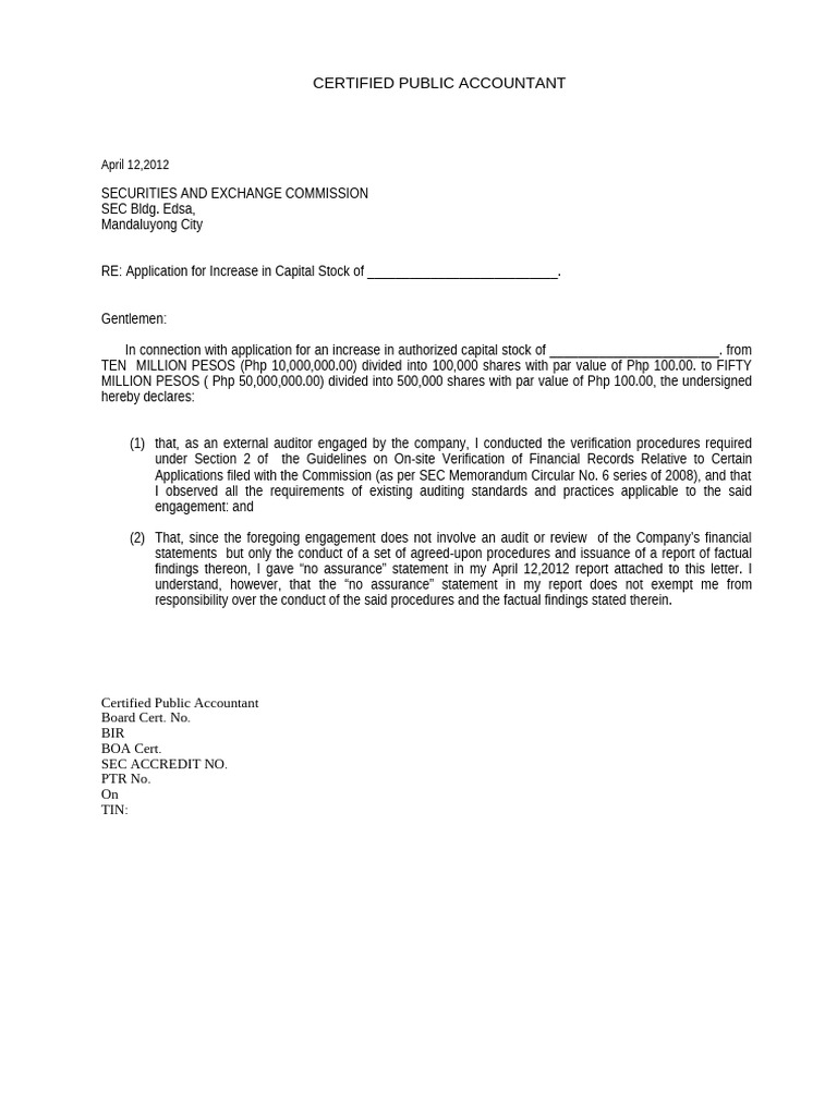 Increase in Capitalization Certificate | PDF | Banks | Cash