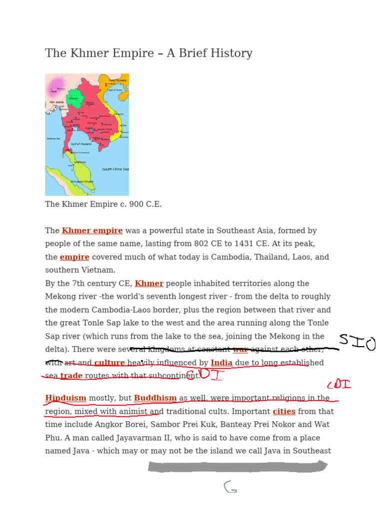 Khmer Empire History & Decline | PDF | Angkor | Khmer People