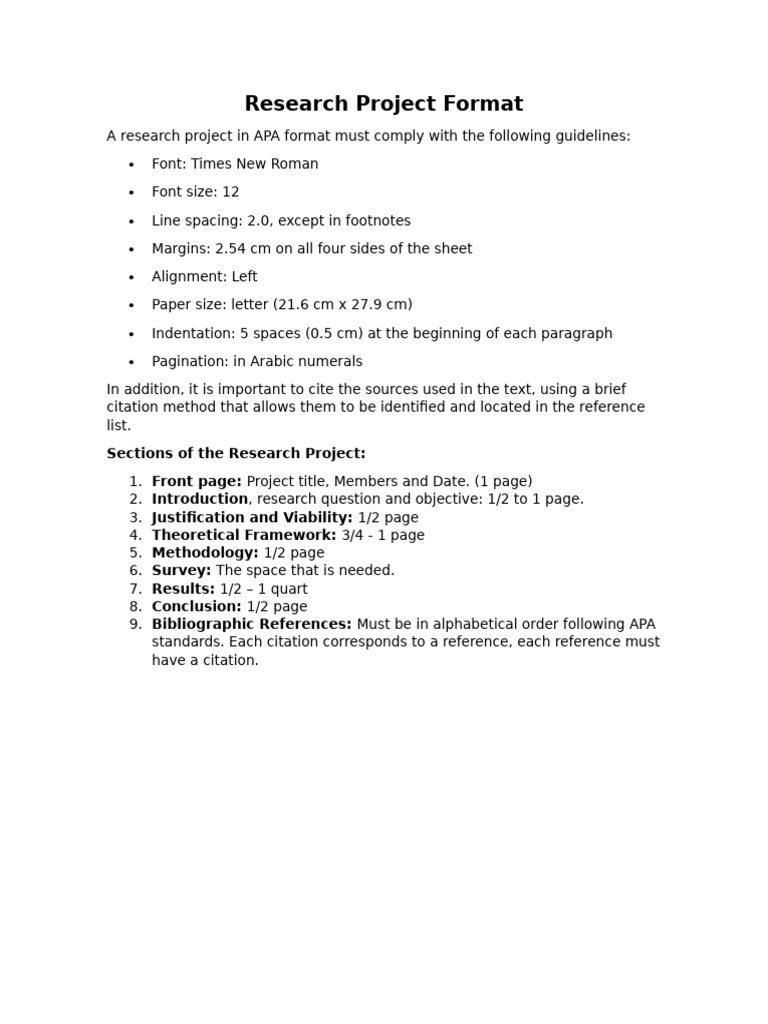 APA Research Project Guidelines | PDF | Methodology | Citation