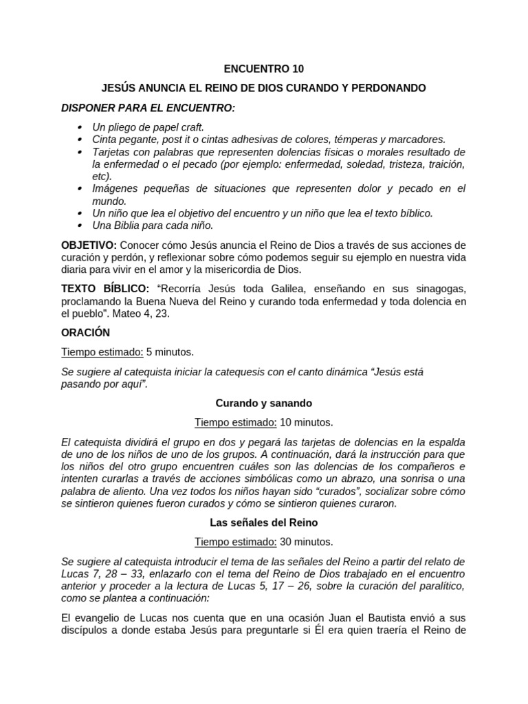 Jesús Anuncia El Reino de Dios Curando y Perdonando | PDF | Jesús | Pecado
