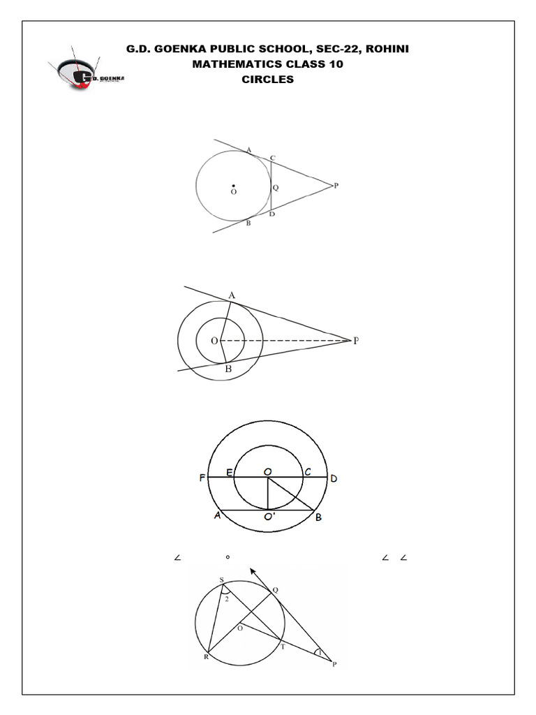 Class 10 Circles Test Paper | PDF