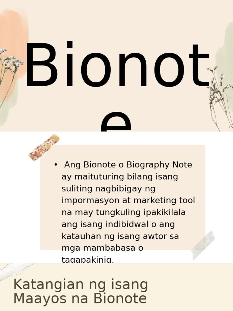 Group 3 Bionote | PDF