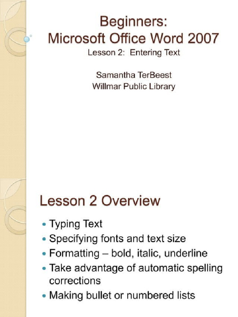 MS Word Lesson 2 | PDF
