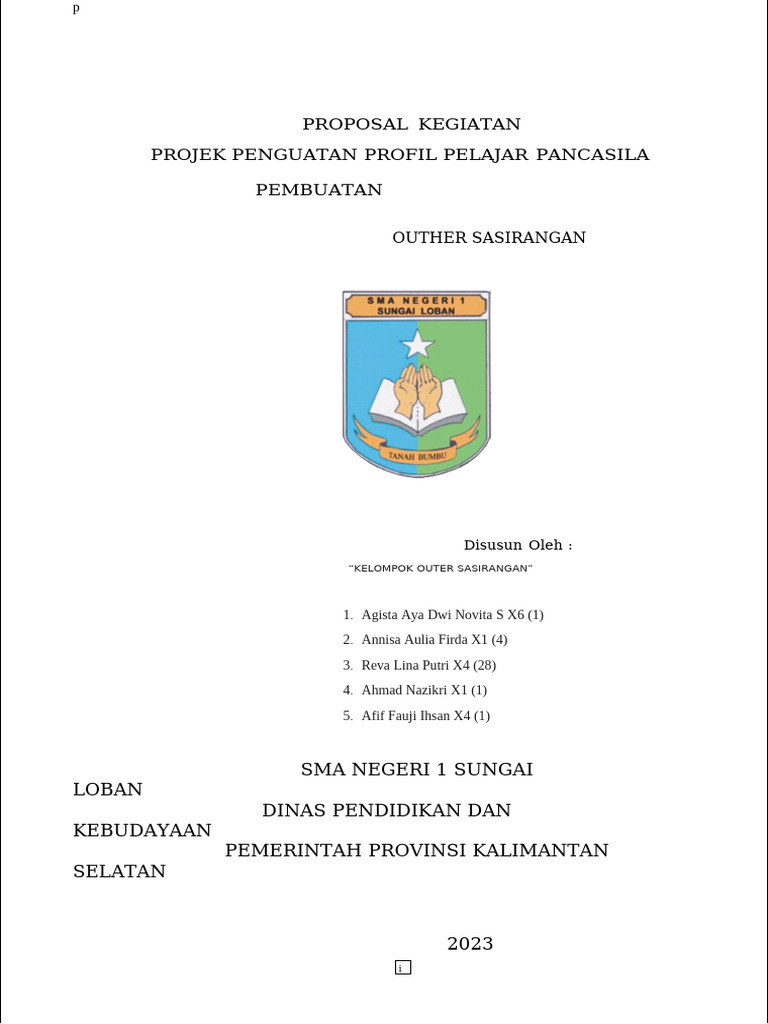 Contoh Proposal P5 Kearifan Lokal-1-2 | PDF