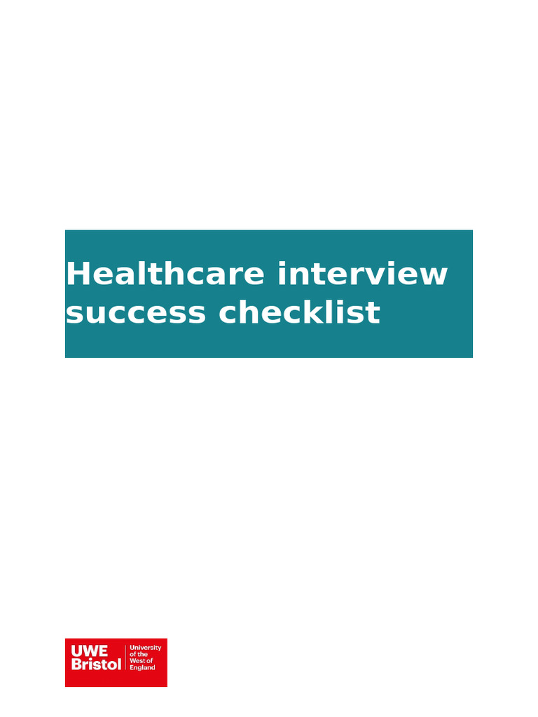 Healthcare Interview Success Checklist | PDF | Nursing | Social Work