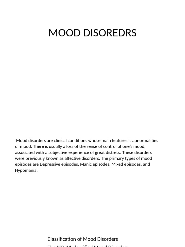 Mood Disorders Pamo | PDF | Major Depressive Disorder | Bipolar Disorder