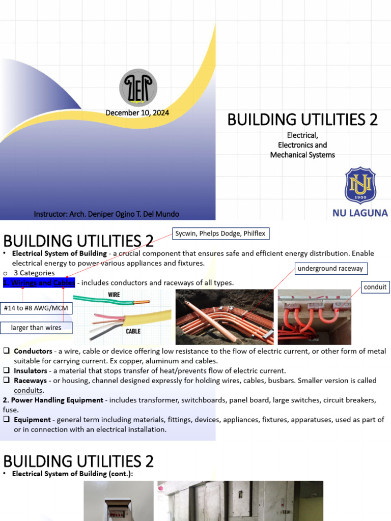 Electrical System of Building Presmat - Building Utilities 2 | PDF ...