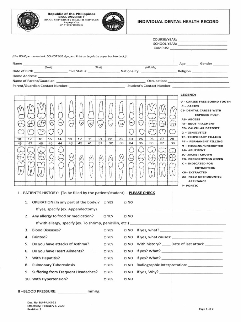 Student Health Record Form | PDF | Measles | Periodontology