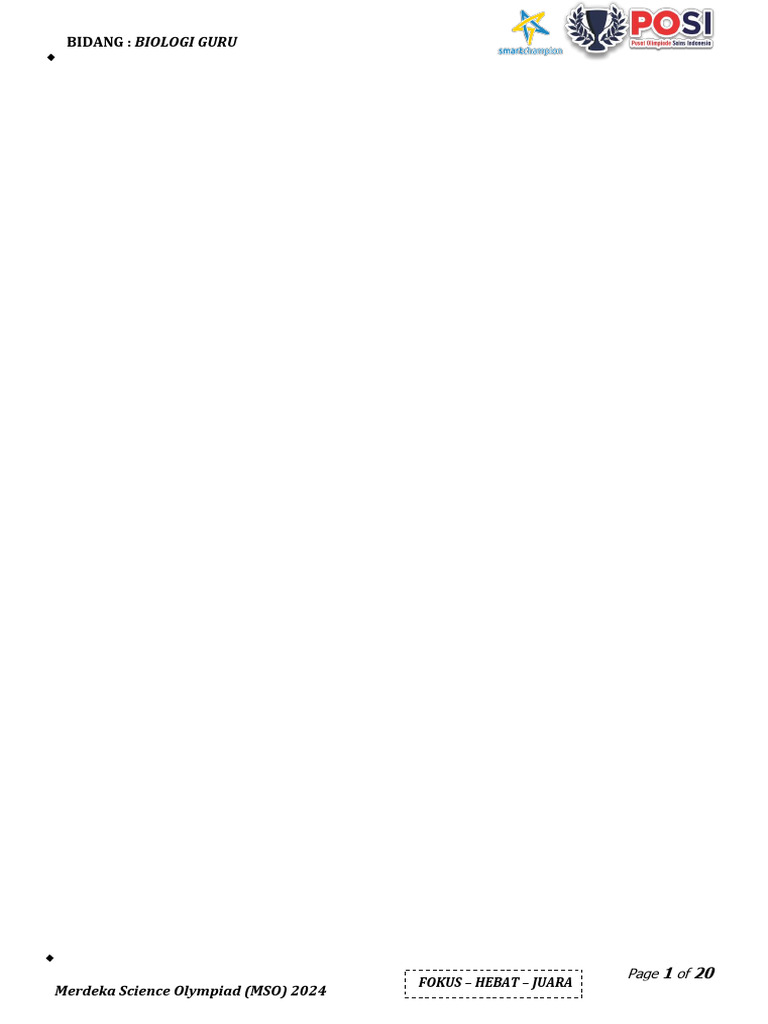 Pembahasan Soal Guru Biologi - MSO 2024 | PDF