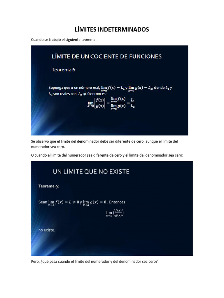Límites Indeterminados y Tipos | PDF