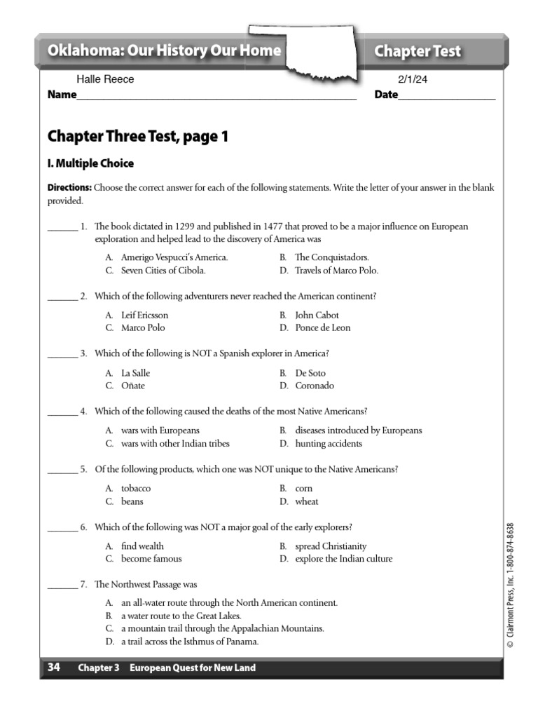 Ch. 3 Quiz | PDF | Conquistador | European Colonization Of The Americas