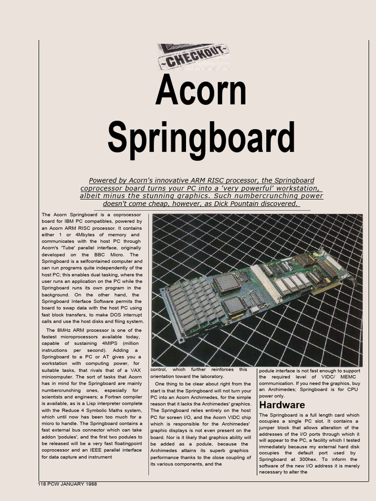 PCW_Jan88_Springboard | PDF | Personal Computers | Dos