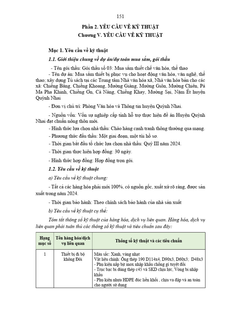 Yeu Cau Ky Thuat VHTT | PDF