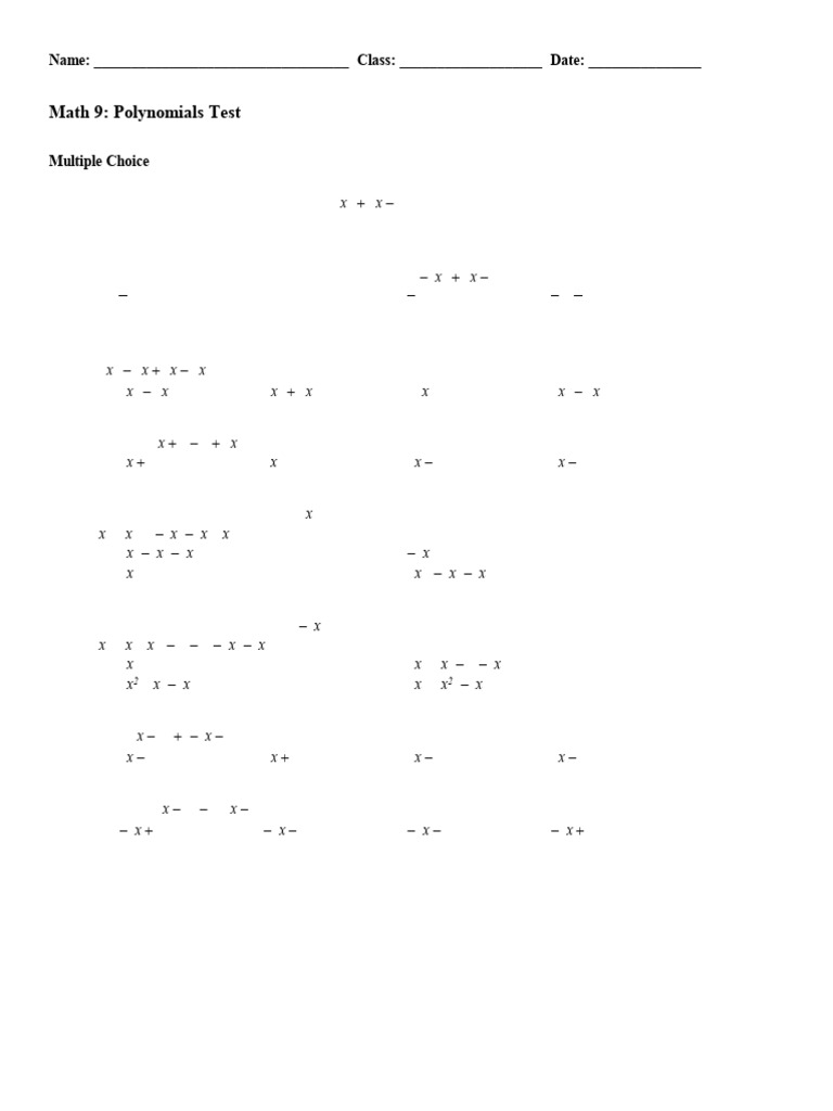 Poly Test 1 Review | PDF | Polynomial | Mathematics Of Computing