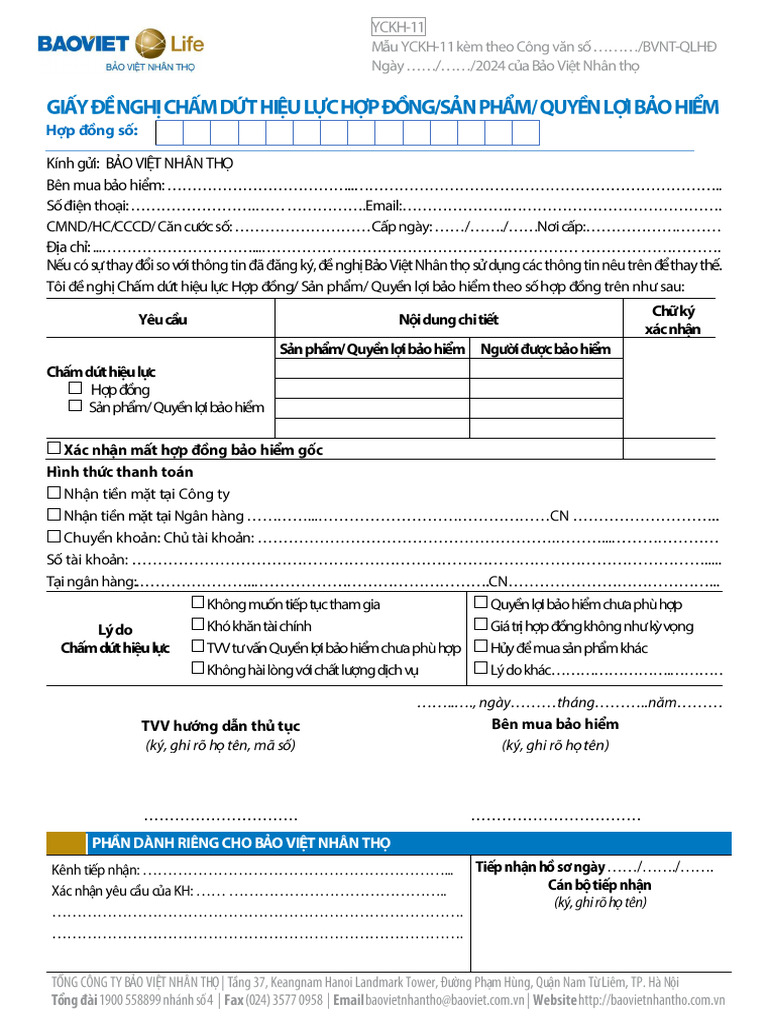 YCKH-11-De Nghi Huy HD-SP-QLBH | PDF