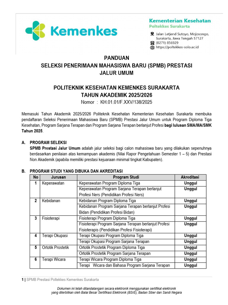 Panduan SPMB Prestasi Jalur Umum 2025 | PDF