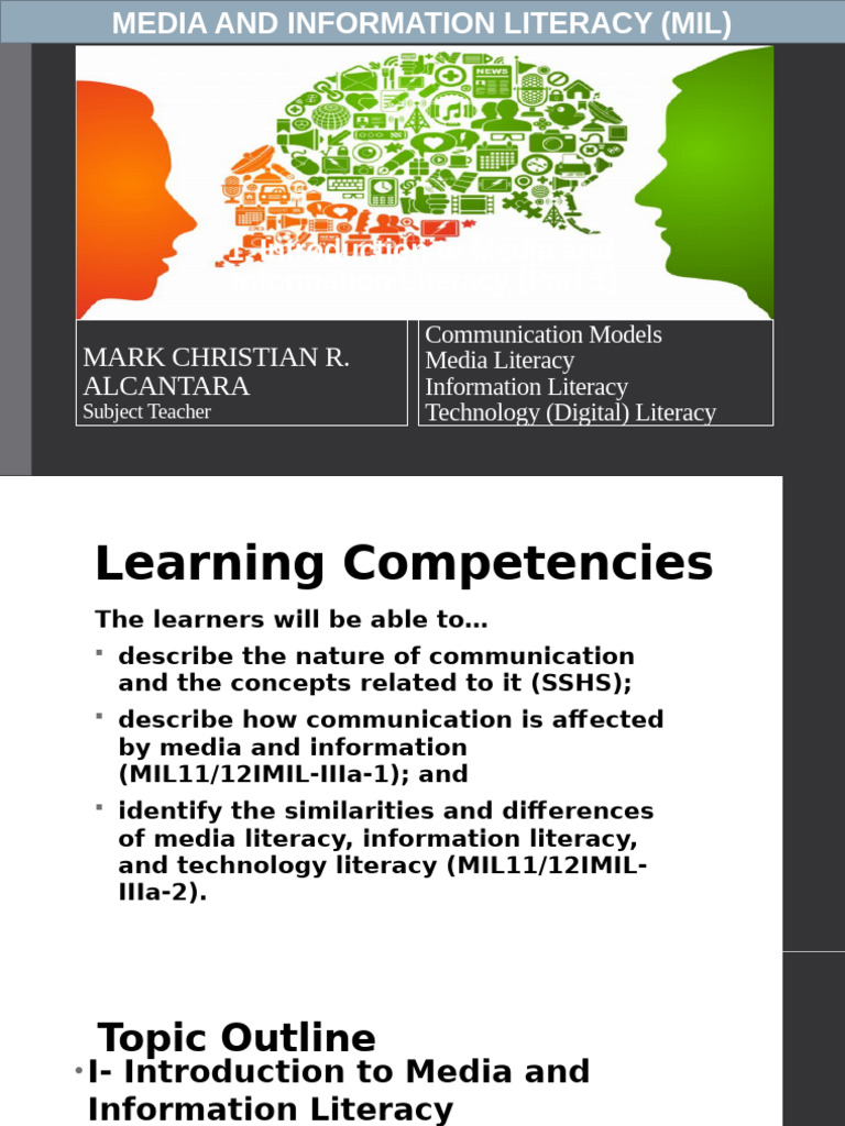 1. Introduction to MIL (Part 1)- Communication, Media, Information, and ...