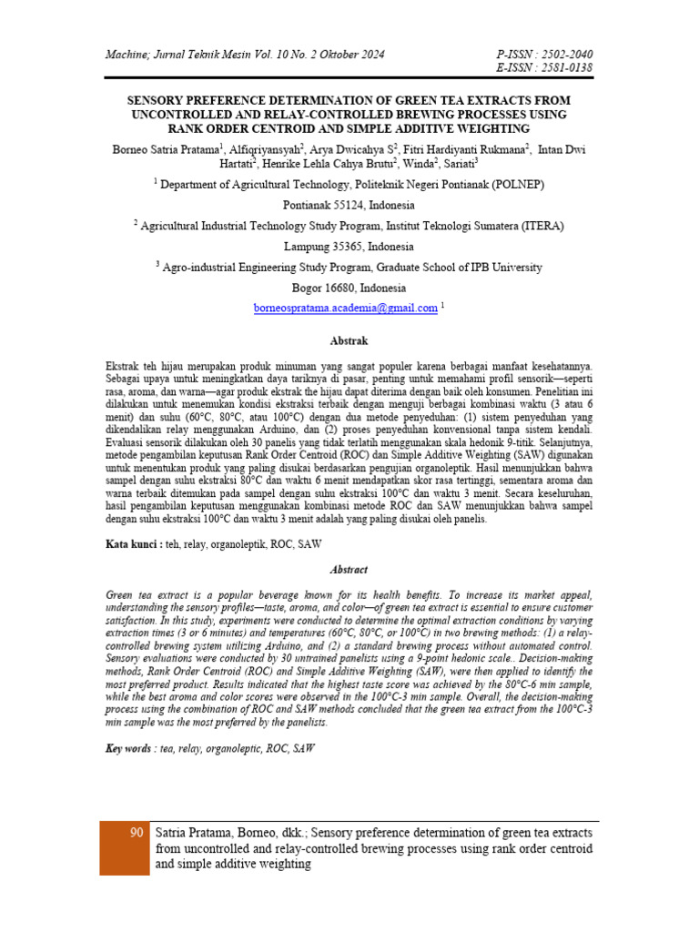 Jurnal Teh Hijau - Relay | PDF | Polyphenol | Thermocouple