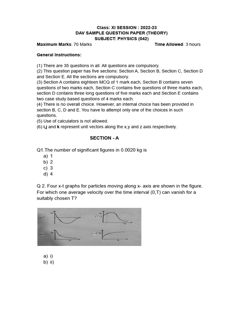 Physics Practice Paper-3 | PDF | Force | Friction