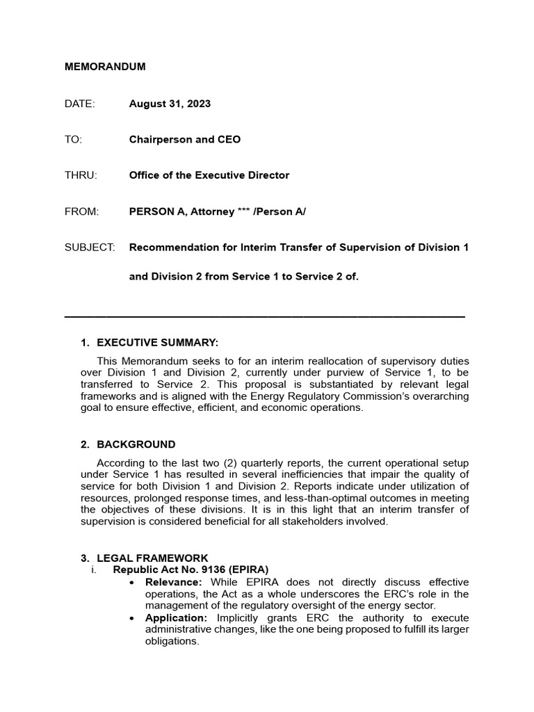 Memorandum written exercise | PDF | Economies | Business