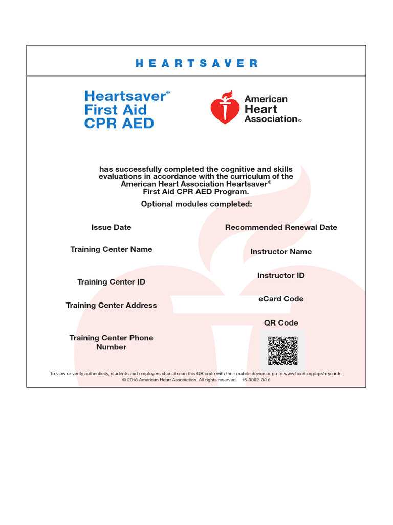 482818136 Cpr Certification Card | PDF