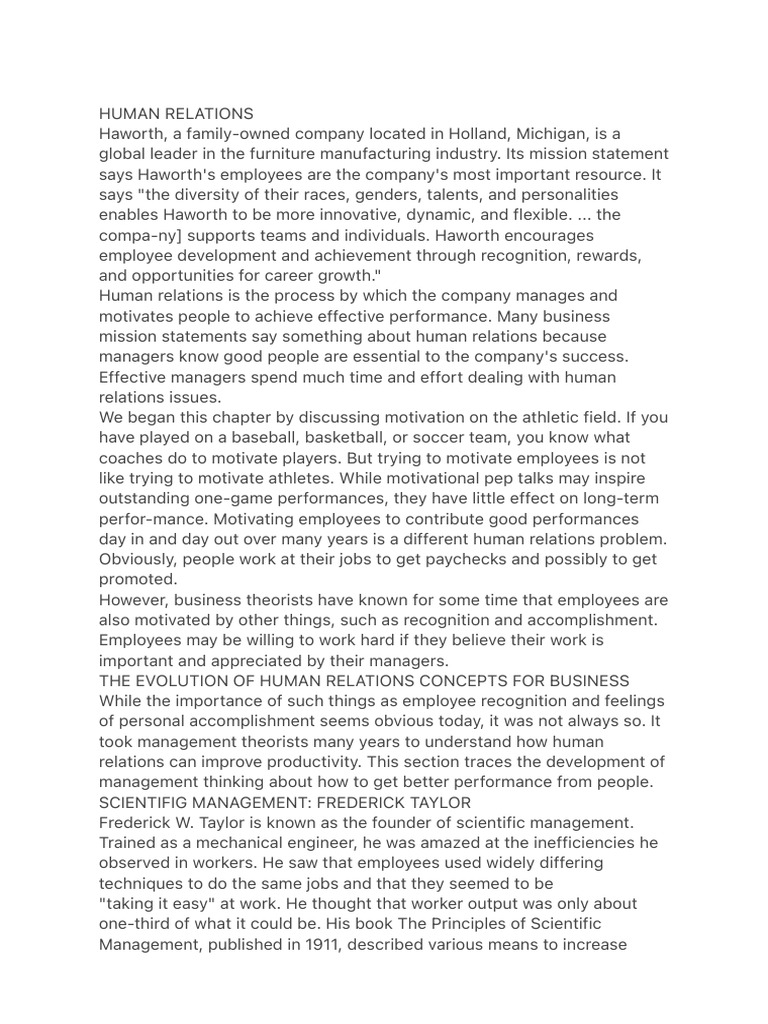 Human Relations in Business Management | PDF | Reinforcement | Motivation