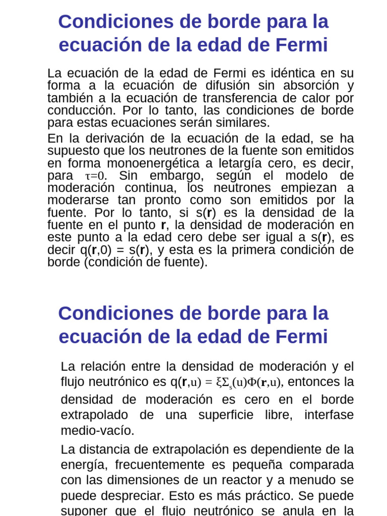 Condiciones de Borde en Ecuación de Fermi | PDF | Fisión nuclear ...