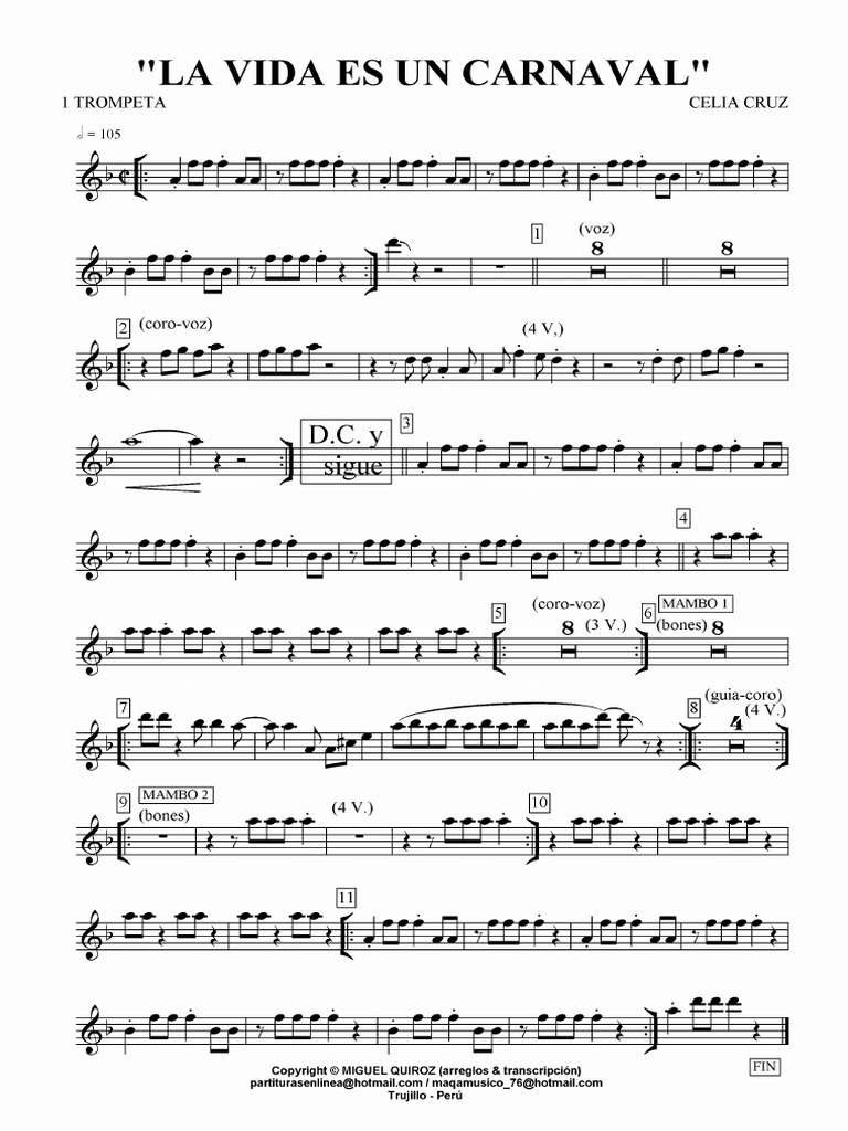 Celia Cruz - La Vida Es Un Carnaval | PDF