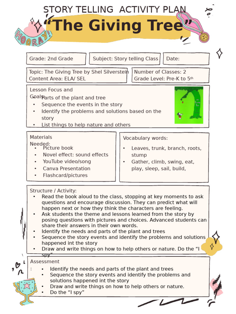 The Giving Tree Lesson Plan | PDF | Plants