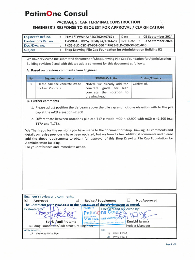 (PTMB-TWWHA) RES-0767b - Shop Drawing Pile Cap Foundation For ...
