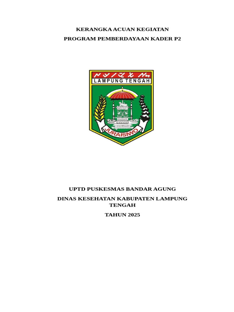 KAK Pemberdayaan Kader P2 | PDF