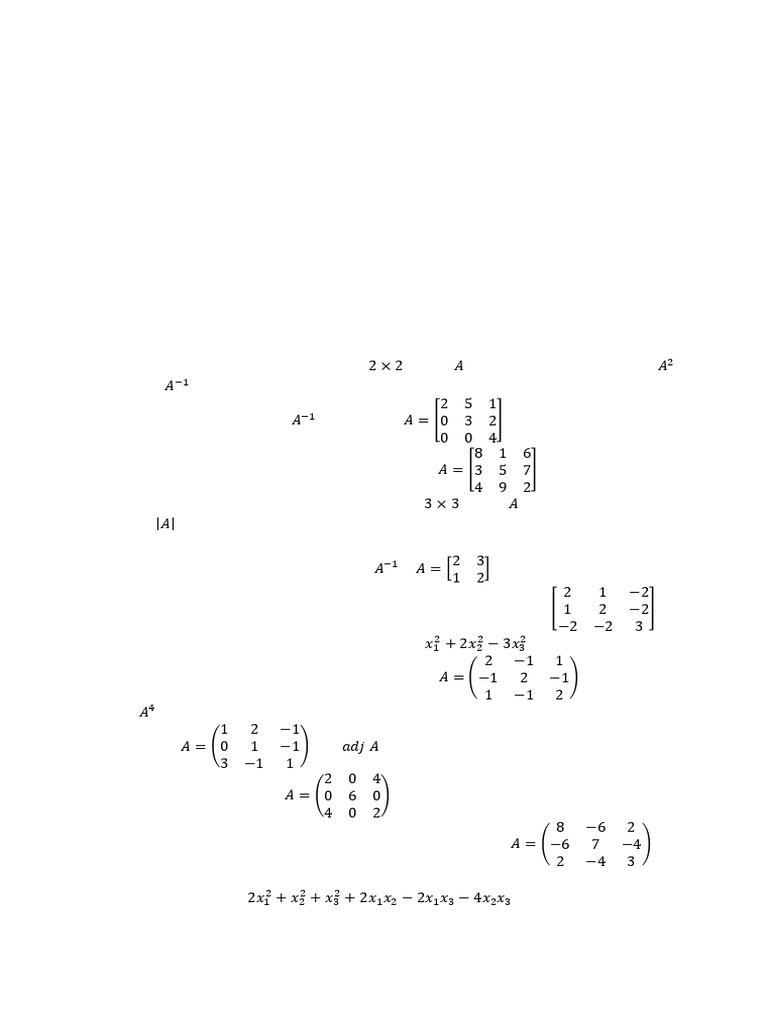 Matrices and Calculus_Question bank | PDF | Matrix (Mathematics ... Matrices and Calculus_Question bank | PDF | Matrix (Mathematics ...