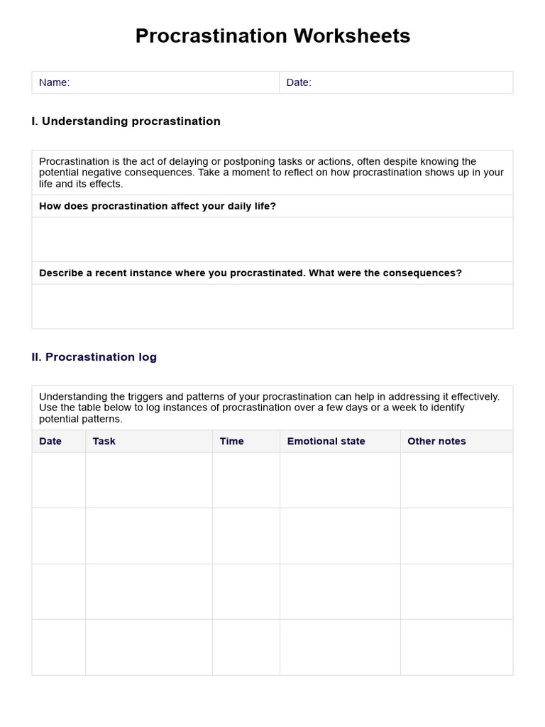 Worksheet 6 | PDF | Professional Skills | Procrastination