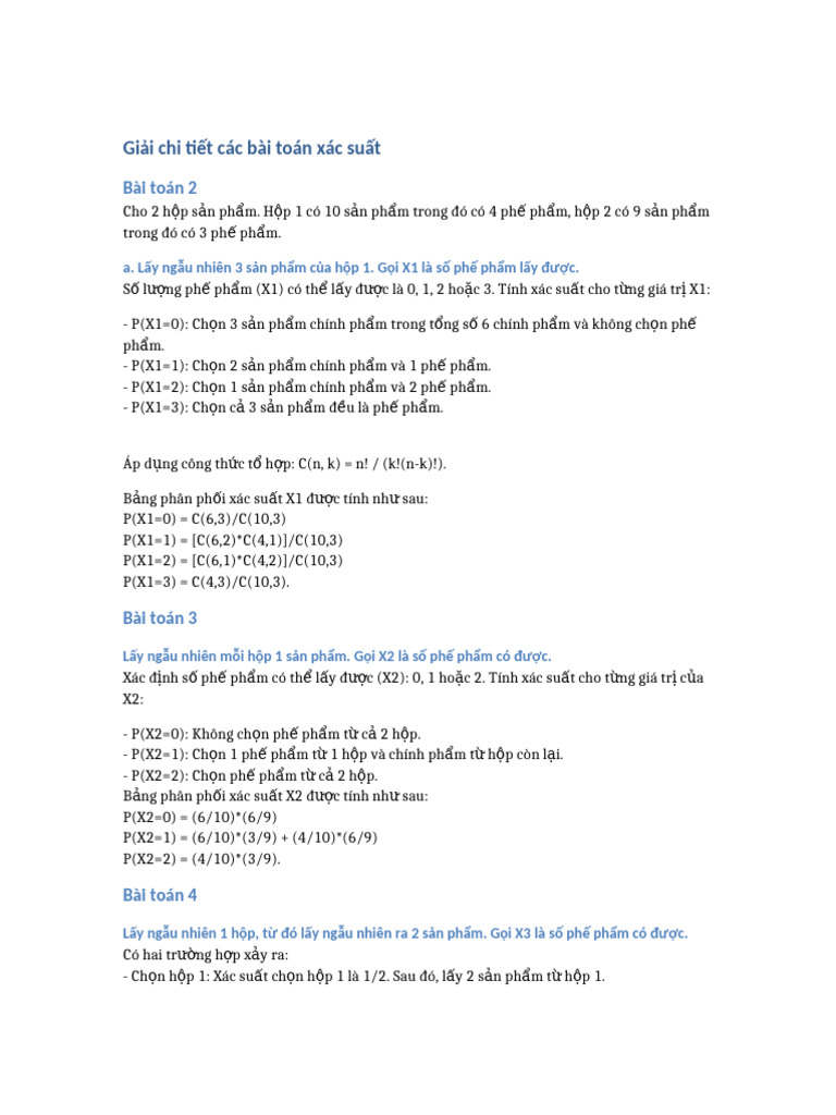 Bai Toan Xac Suat | PDF