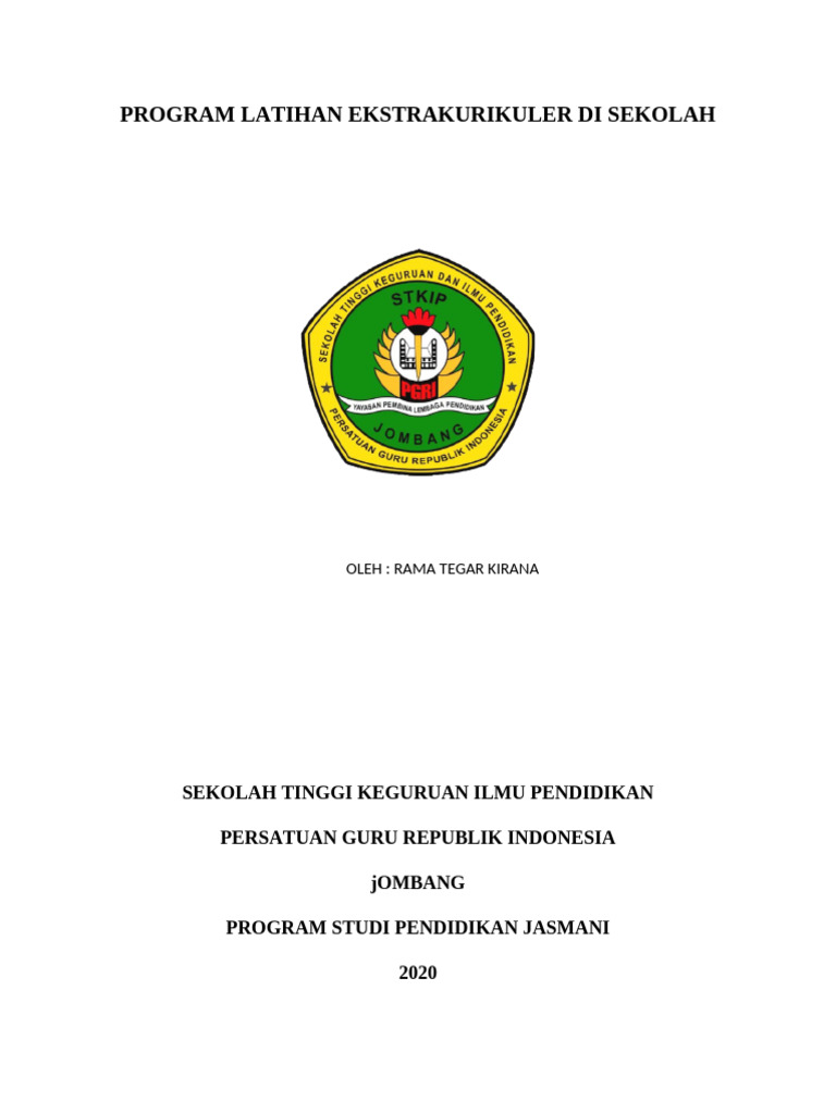 Program Latihan Ekstrakurikuler Di Sekolah | PDF