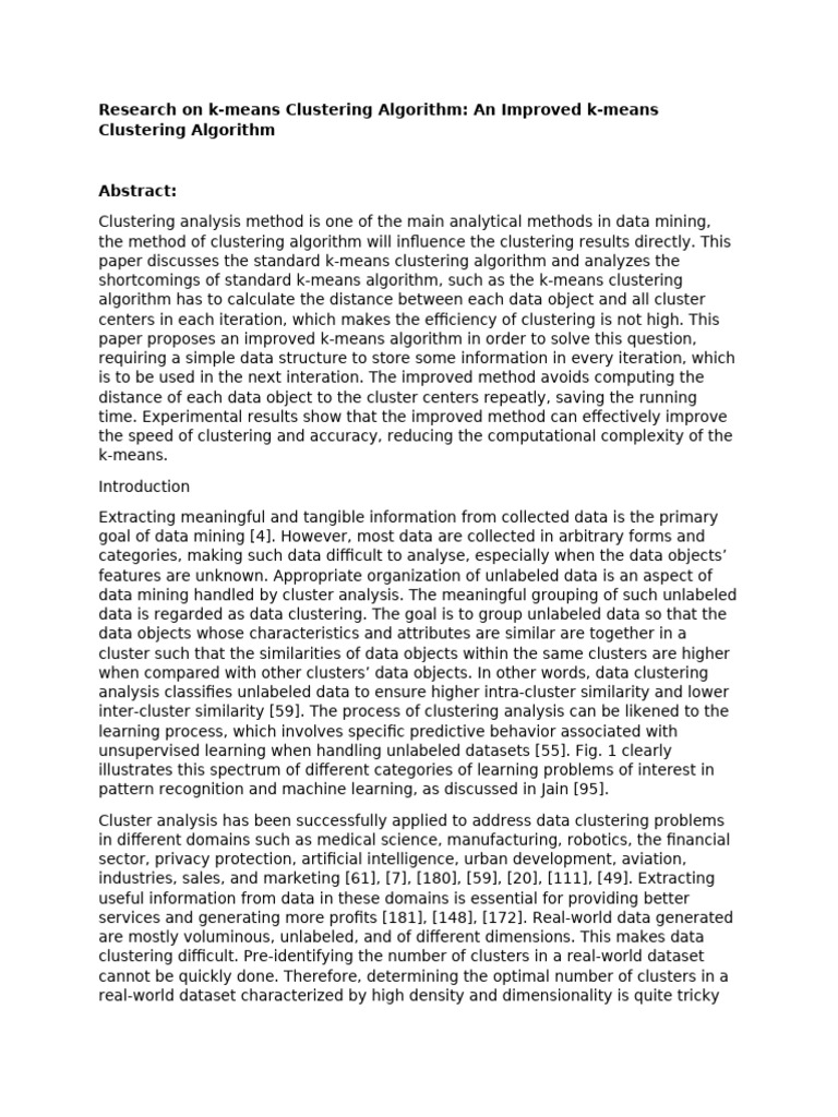 Research On K Mean Algorithm Pdf Cluster Analysis Algorithms And 7036