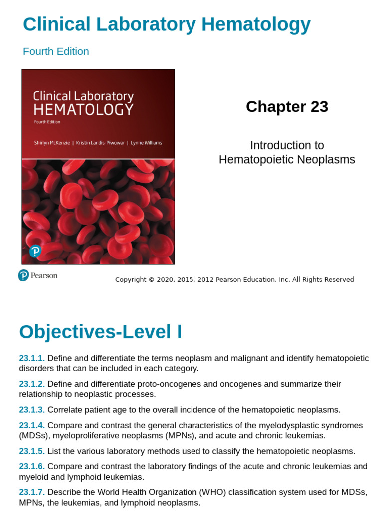 CH23 - PPT - Introduction To Hematopoietic Neoplasms2-SC | PDF | Leukemia | Haematopoiesis