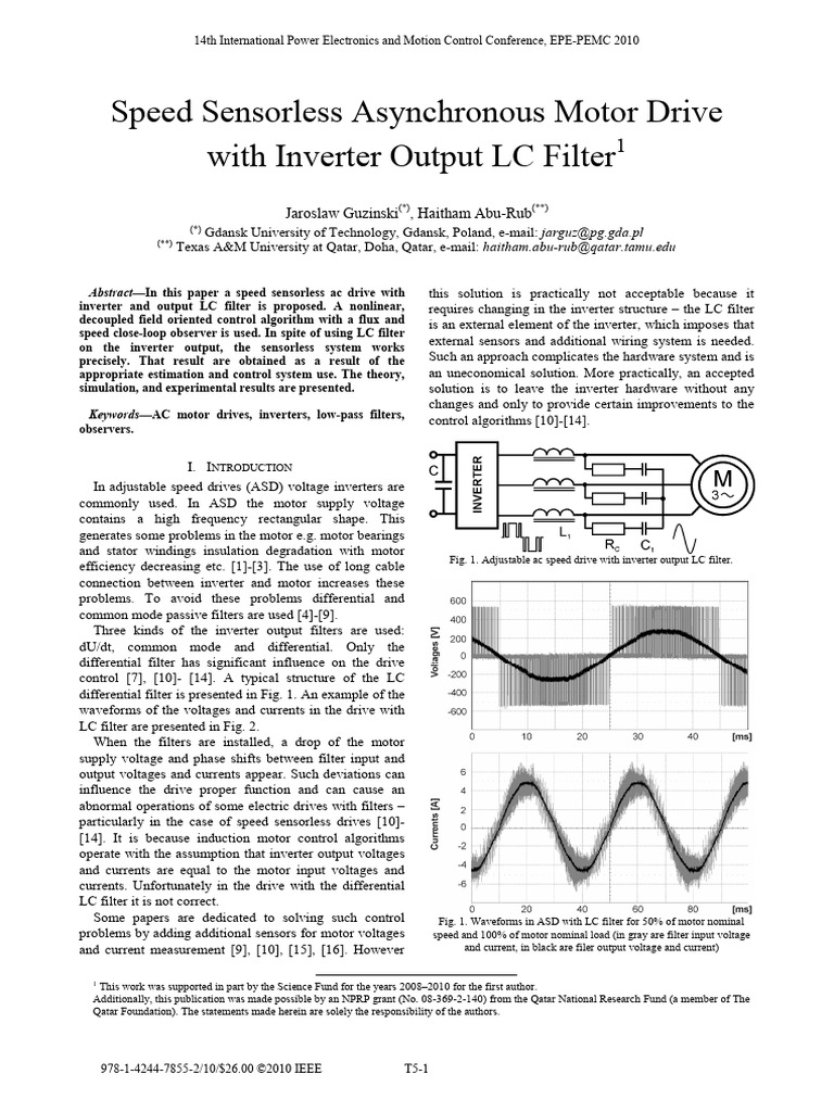 Guzinski 和 Abu-Rub - Speed Sensorless Asynchronous Motor Drive with Inv ...